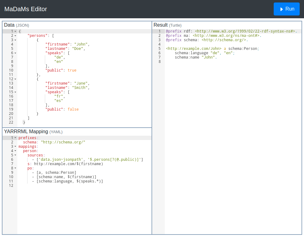 MaDaMs Editor (Material Data Mapping) | MadamsEditor